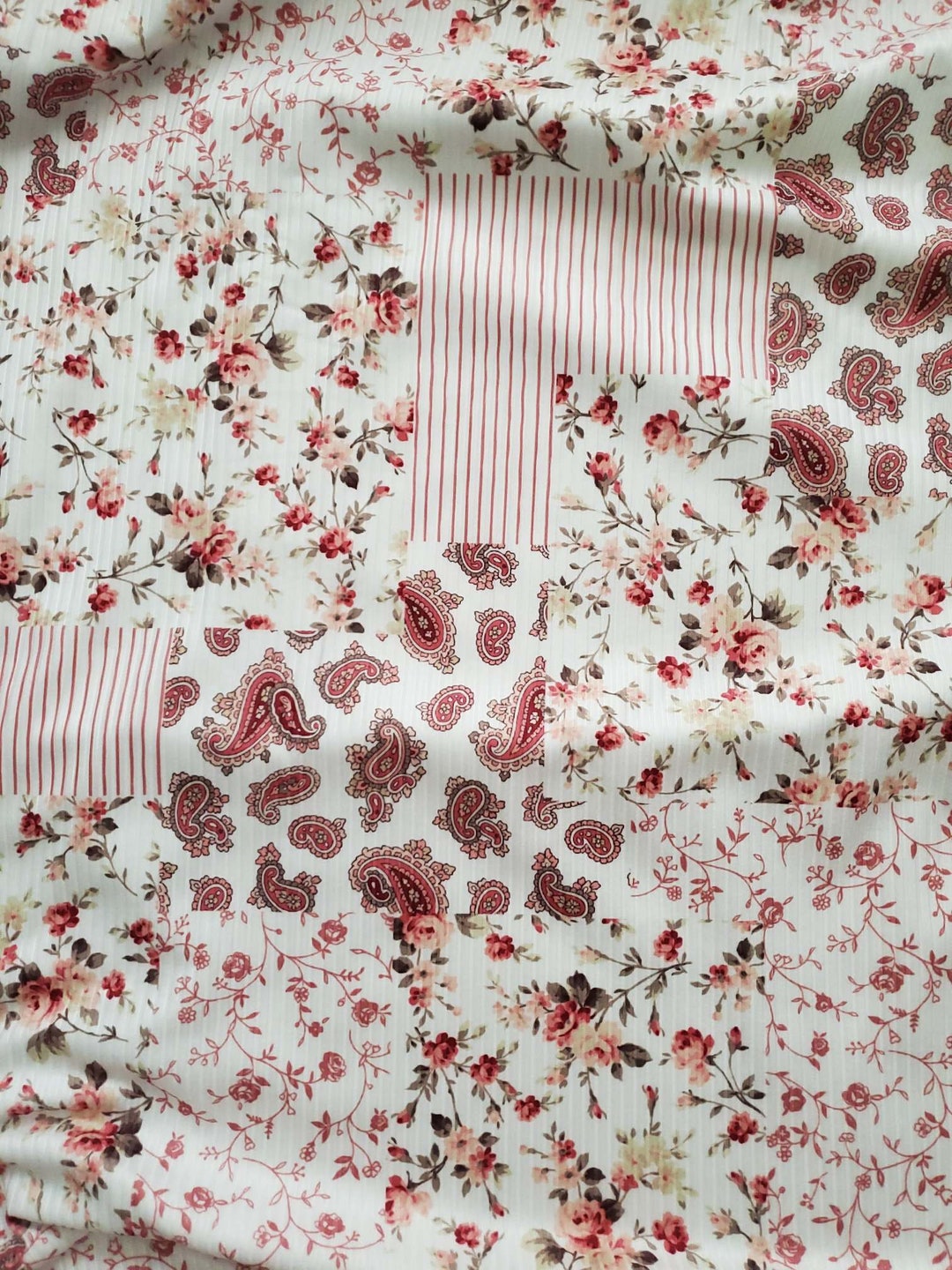 Patchwork in Pink Rib Knit Fabric *remnant* - Etsy