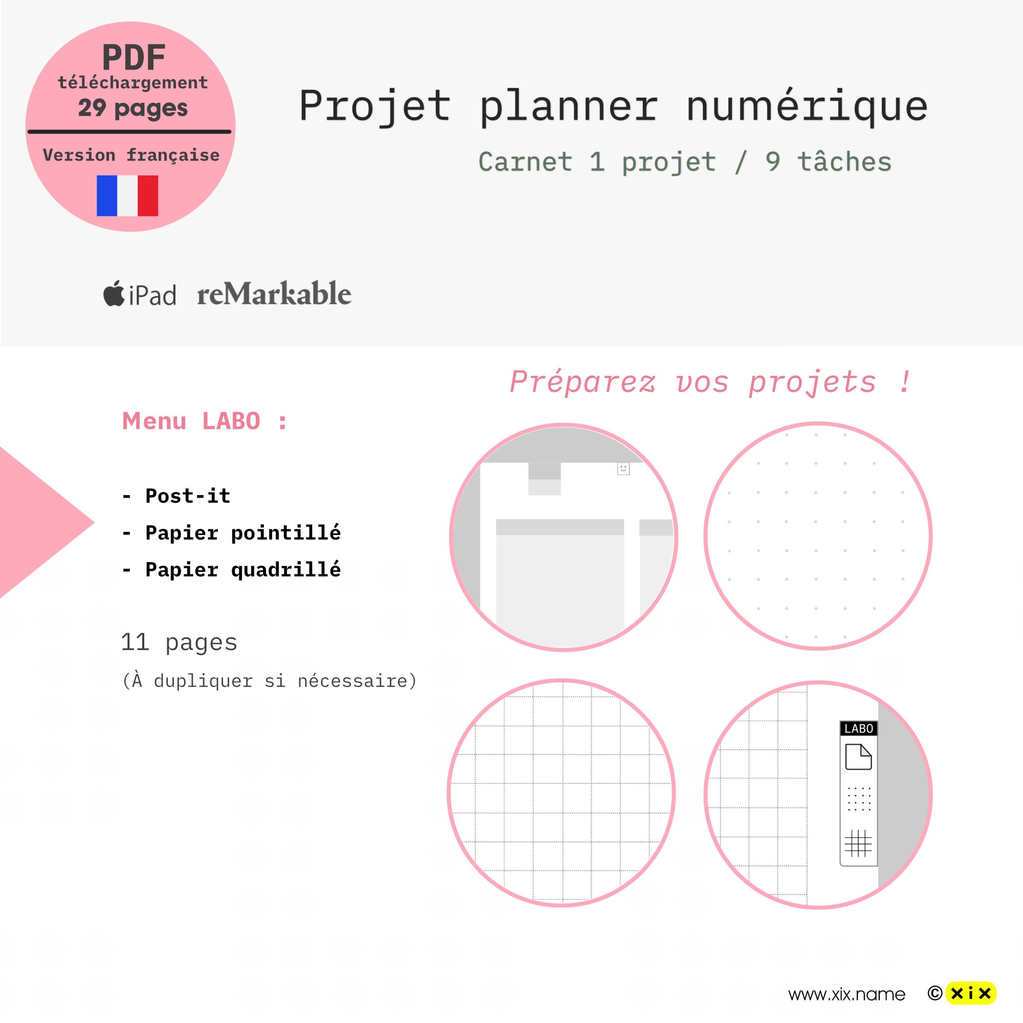 Project Planner for Remarkable and iPad - Etsy