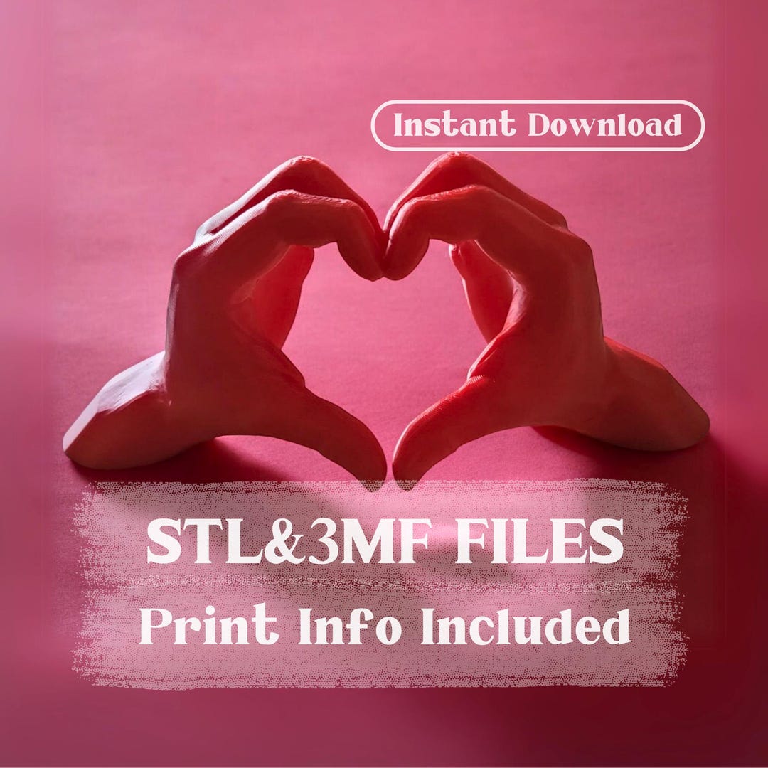 Heart Hands 3D Model STL & 3MF Files for 3D Printing, Romantic Gift ...