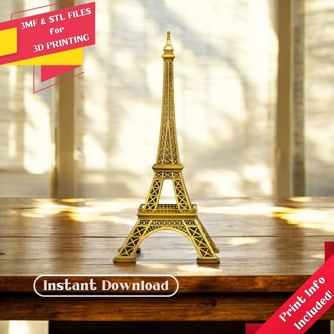 Eiffel Tower - STL&3MF Files, Ready to Print, 3D STL for Printers, Home ...