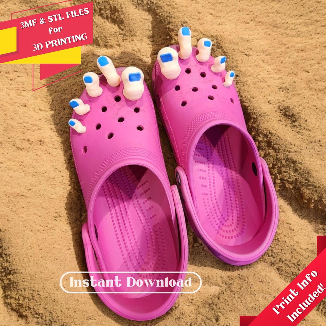 Crocs Toes Jibbitz STL & 3MF Files for 3D Printers, Ready to Print ...