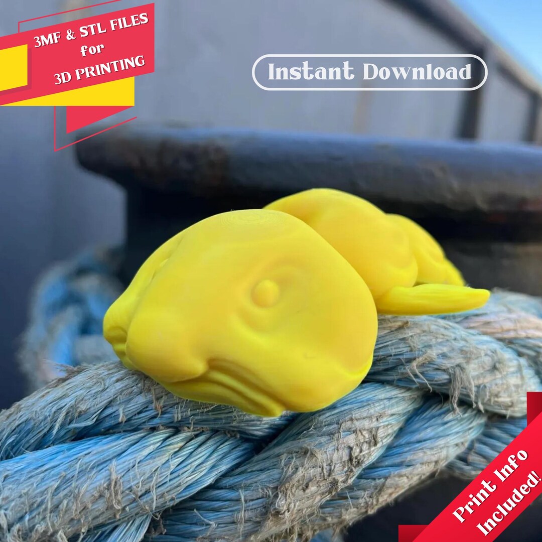 Articulated Blob Fish - STL & 3MF Files for 3D Printers, Flexible Fish ...