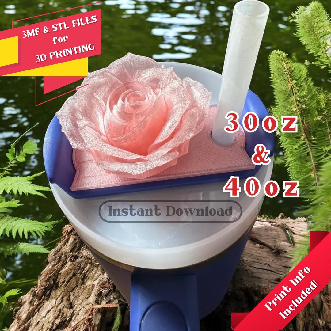 Rose Topper for Stanley STL&3MF Files for 3D Printers, Ready to Print ...