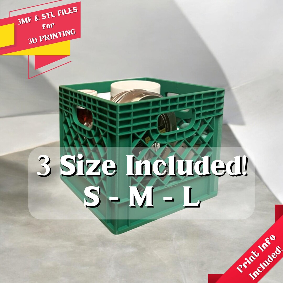Mini Milk Crate Box STL&3MF Files, Ready to Print, 3D STL for Printers ...