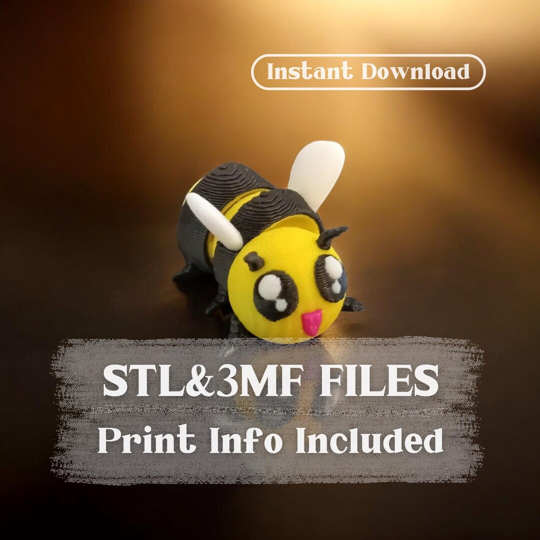 Articulated Bee Poseable 3D Model, Digital STL & 3MF Files, Ready to ...