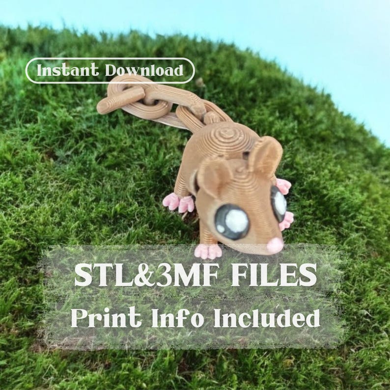 Articulated Mouse Poseable 3D Model, Digital STL & 3MF Files, Ready to ...