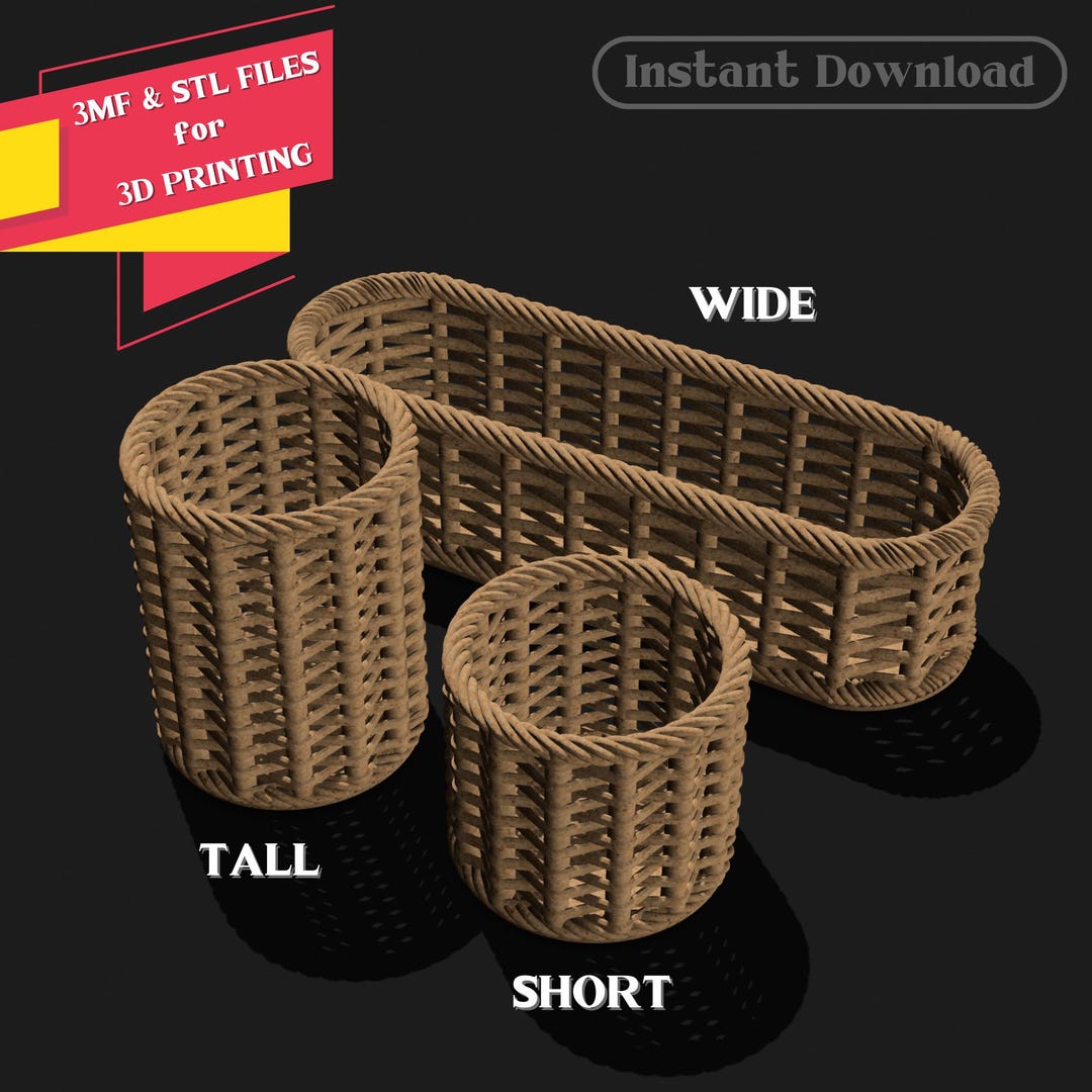 Woven Baskets STL&3MF Files for 3D Printers, Ready to Print, Pencil ...