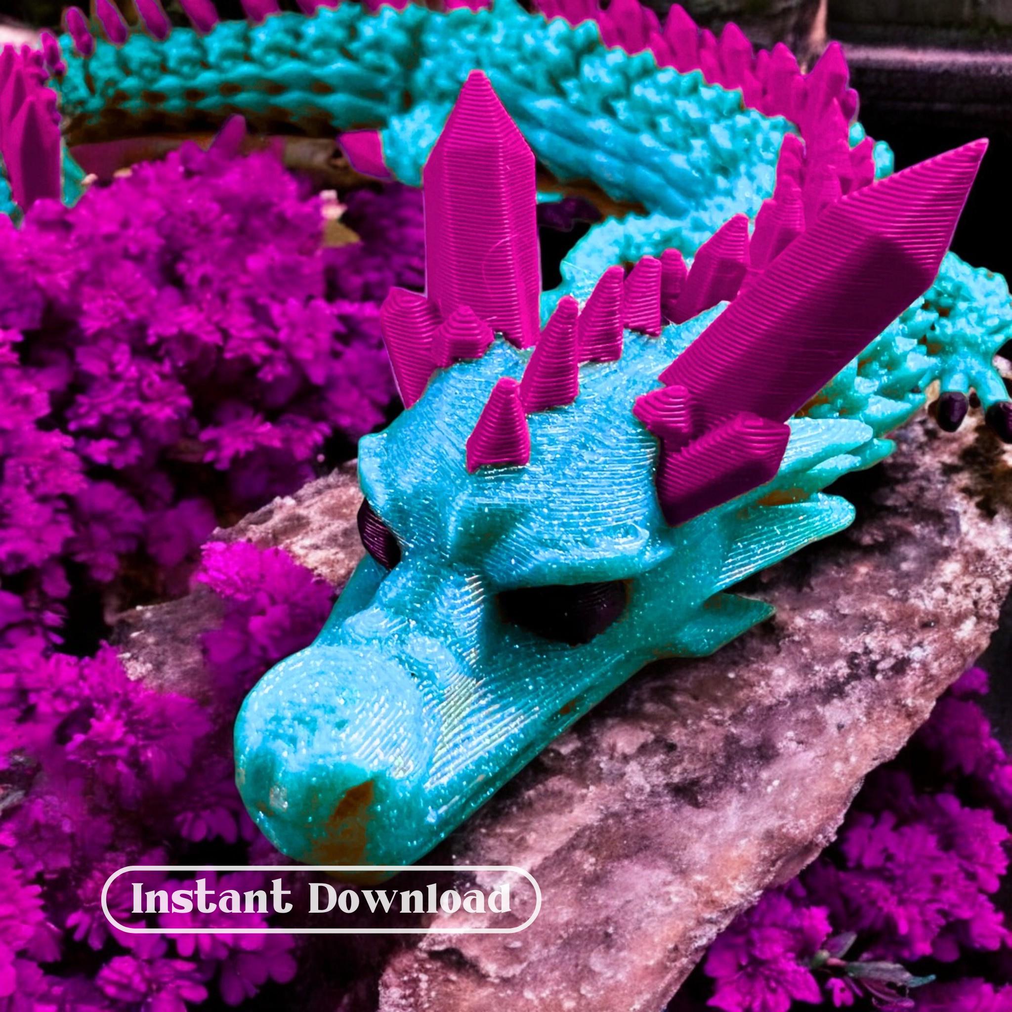 Articulated Crystal Dragon - STL & 3MF Files for 3D Printers, Ready to ...