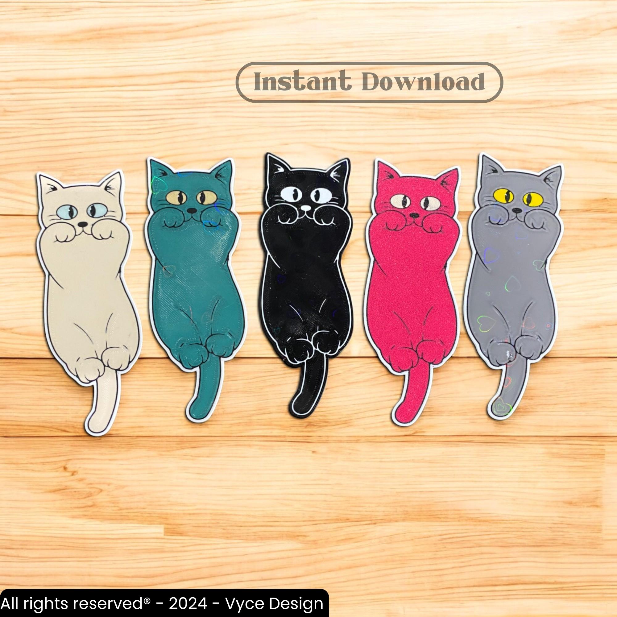 3D Printable Cat Bookmark STL&3MF Files, Instant Download, Cute Kitty ...