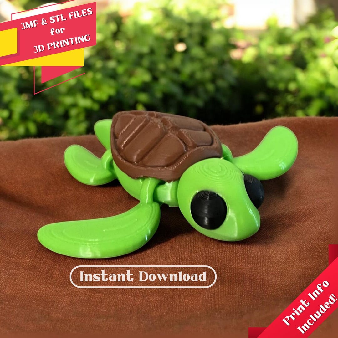 Articulated Sea Turtle Poseable 3D Model, Digital STL & 3MF Files ...