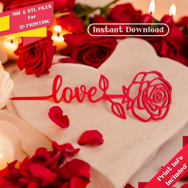 3d Printable Rose Files - Etsy