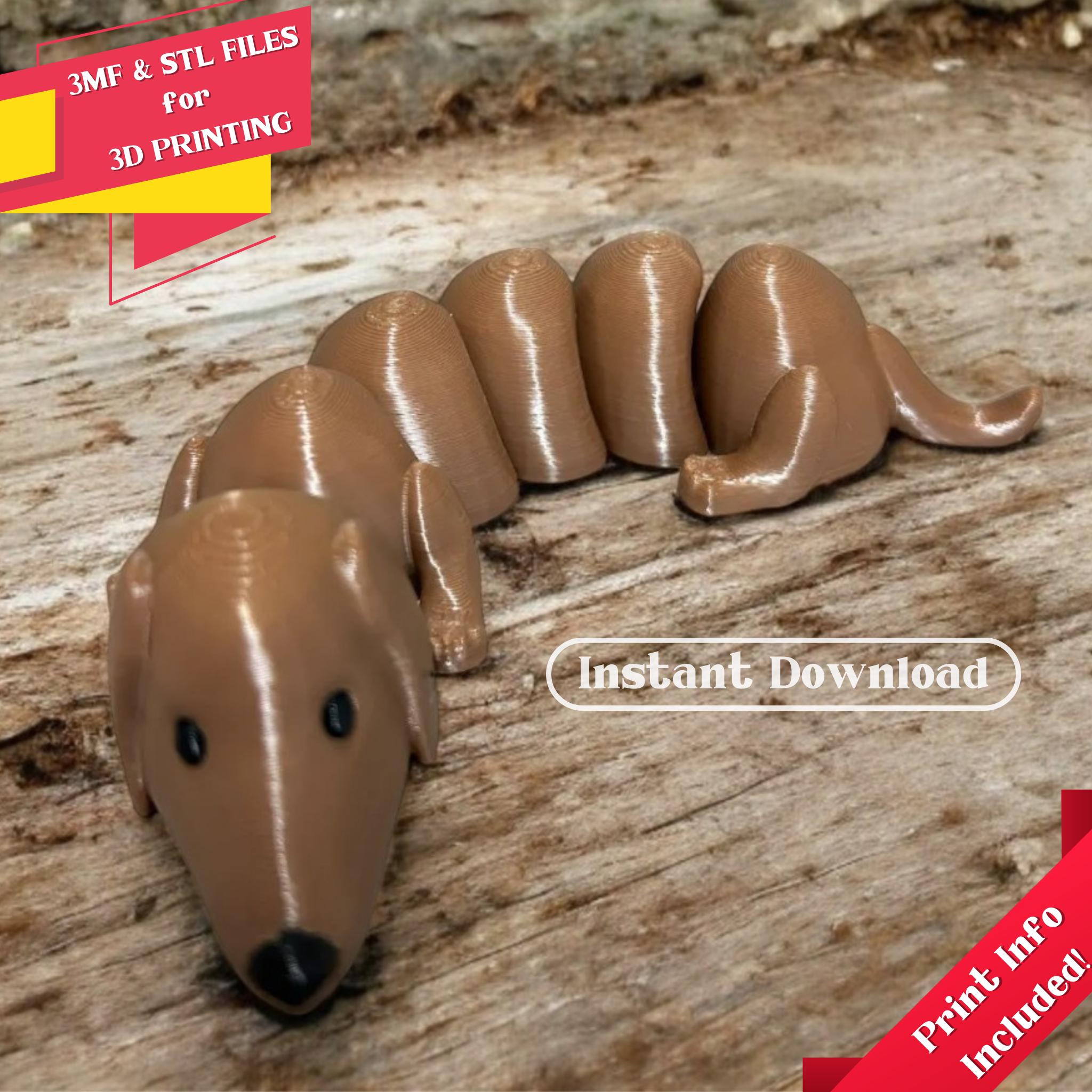 Articulated Dog Poseable 3D Model, Digital STL & 3MF Files, Ready to ...