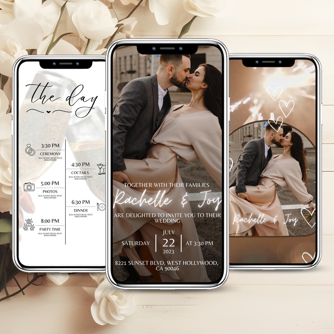 Wedding Video Invitation Template Phone SMS Invitation Text Mariage ...