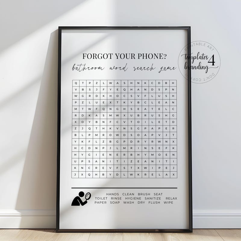 Bathroom Word Search - Etsy