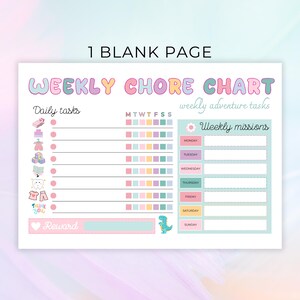 Editable Kids Chore Chart - Daily Routine - Reward System - Printable ...