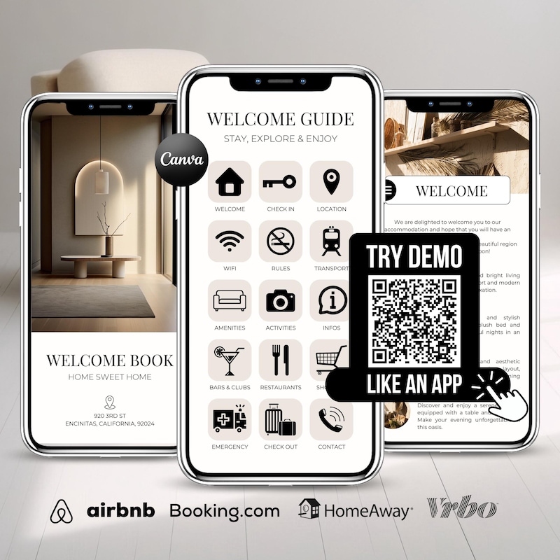 Airbnb Qr Code Guest Book - Etsy
