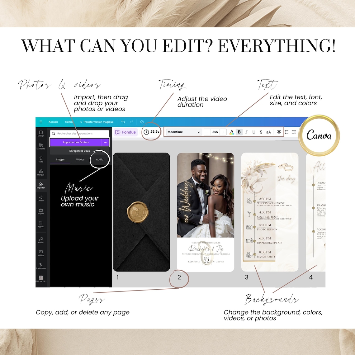 Animated Wedding Invitation, Envelope Opening Video, Editable Digital ...