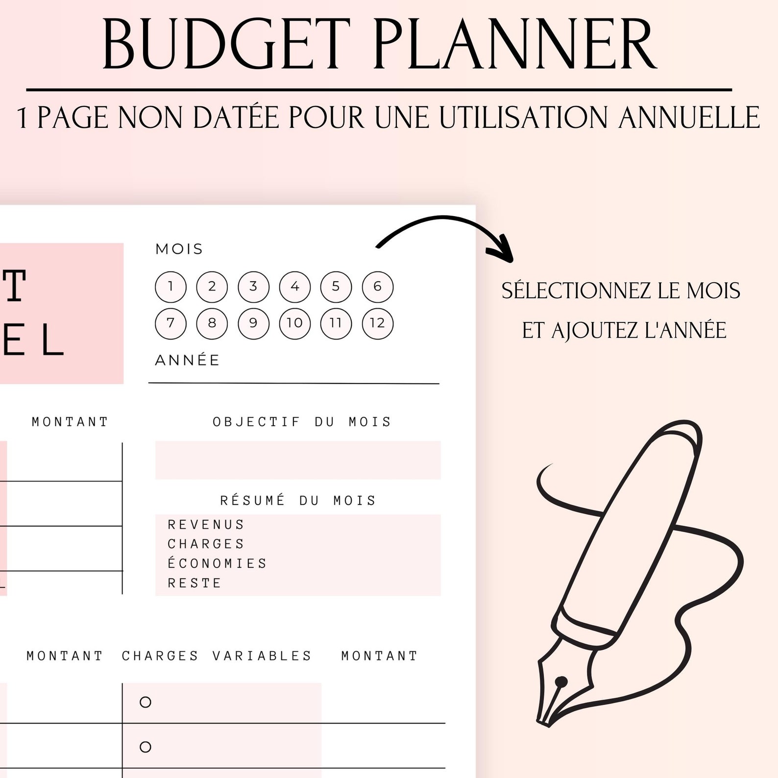 French Budget Planner to Print or Use in Goodnotes for Monthly and ...