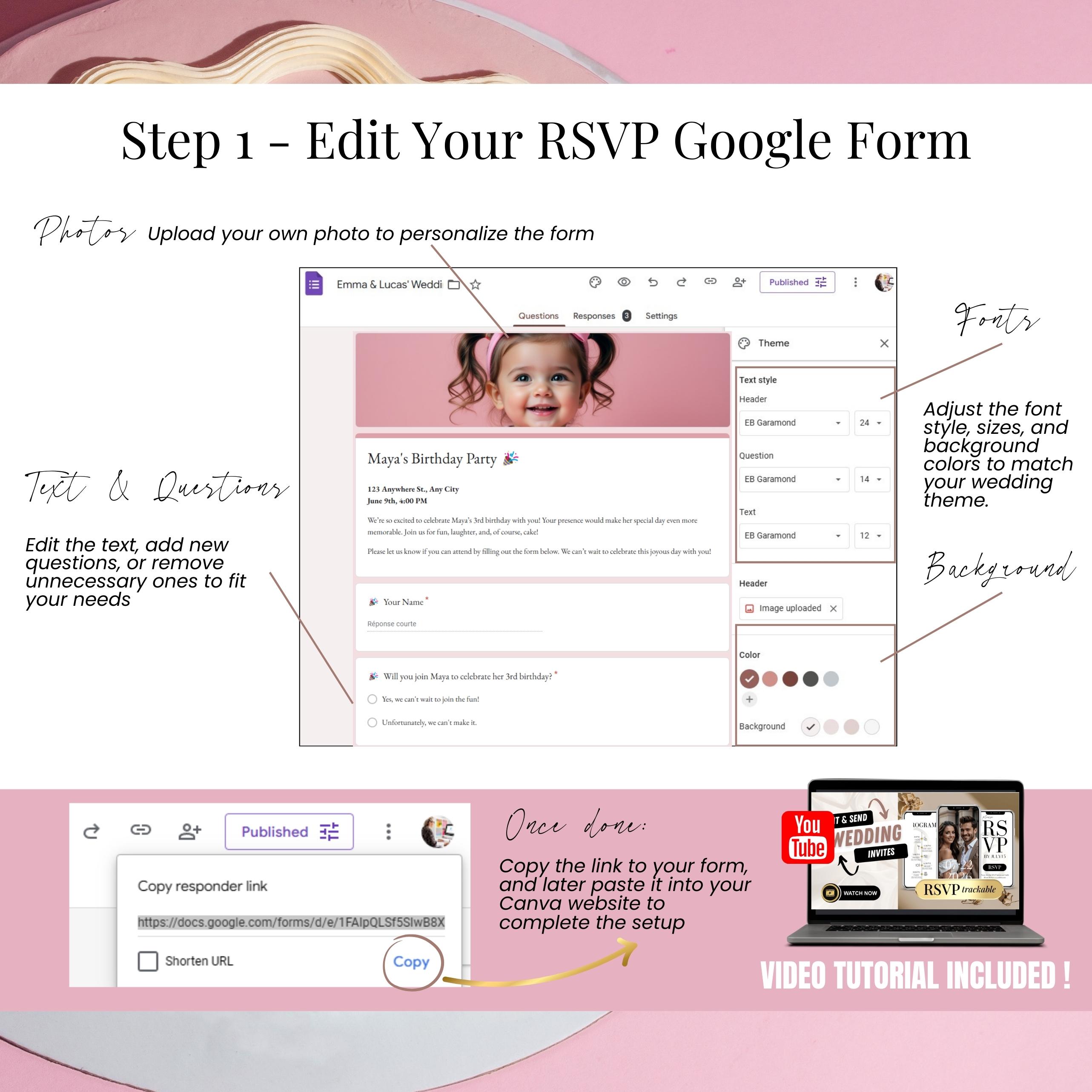 Editable Kids Digital Birthday Invitation - Clickable RSVP - Online ...