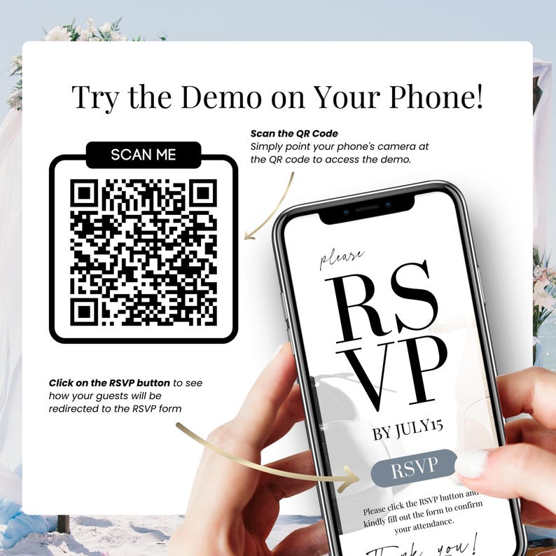 Digital Wedding Invitation With RSVP Link – Customizable Blue Online ...