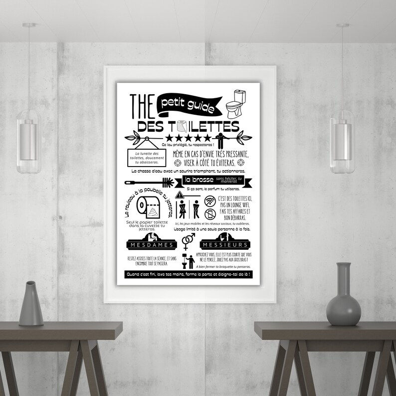 Toilet Humor Poster to Print, Funny WC Poster, Humorous Toilet Message ...