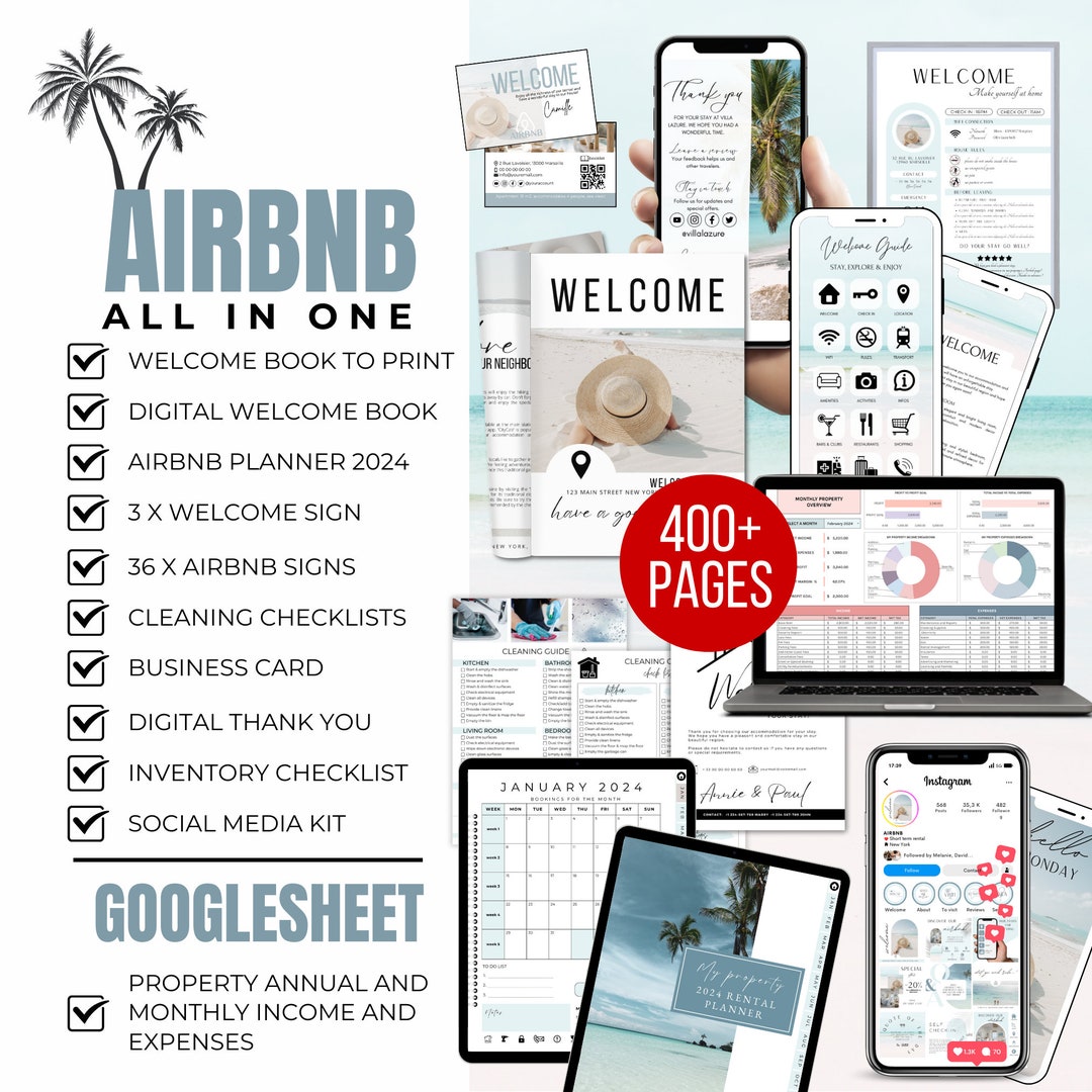 Airbnb Host Bundle Welcome Book Airbnb Template Welcome Sign Editable ...