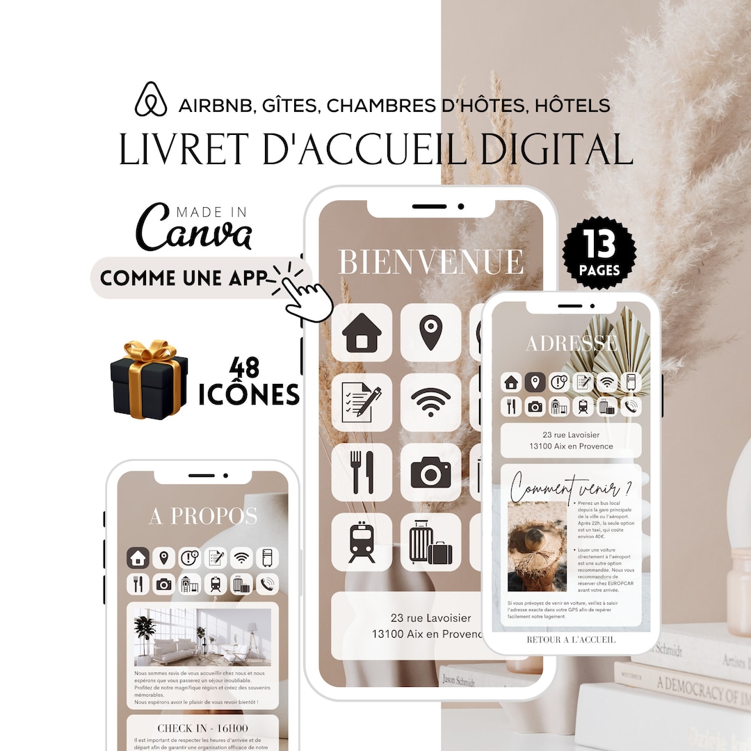 Clickable French Digital Welcome Booklet, Digital Booklet for Seasonal ...