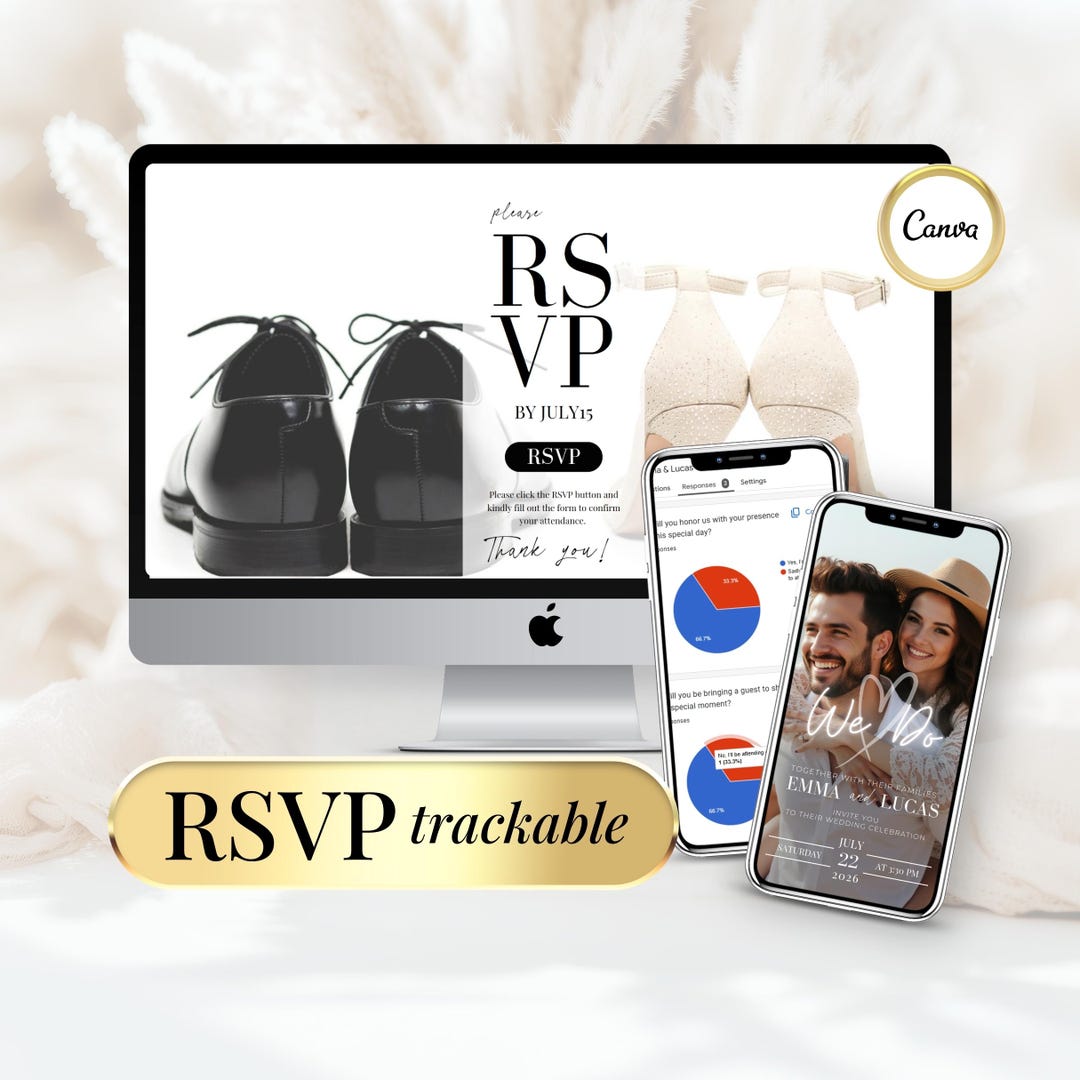 Digital Wedding Invitation - Interactive RSVP Online Wedding ...