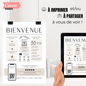 Airbnb Affiche de Bienvenue en français et anglais, Template Canva ...