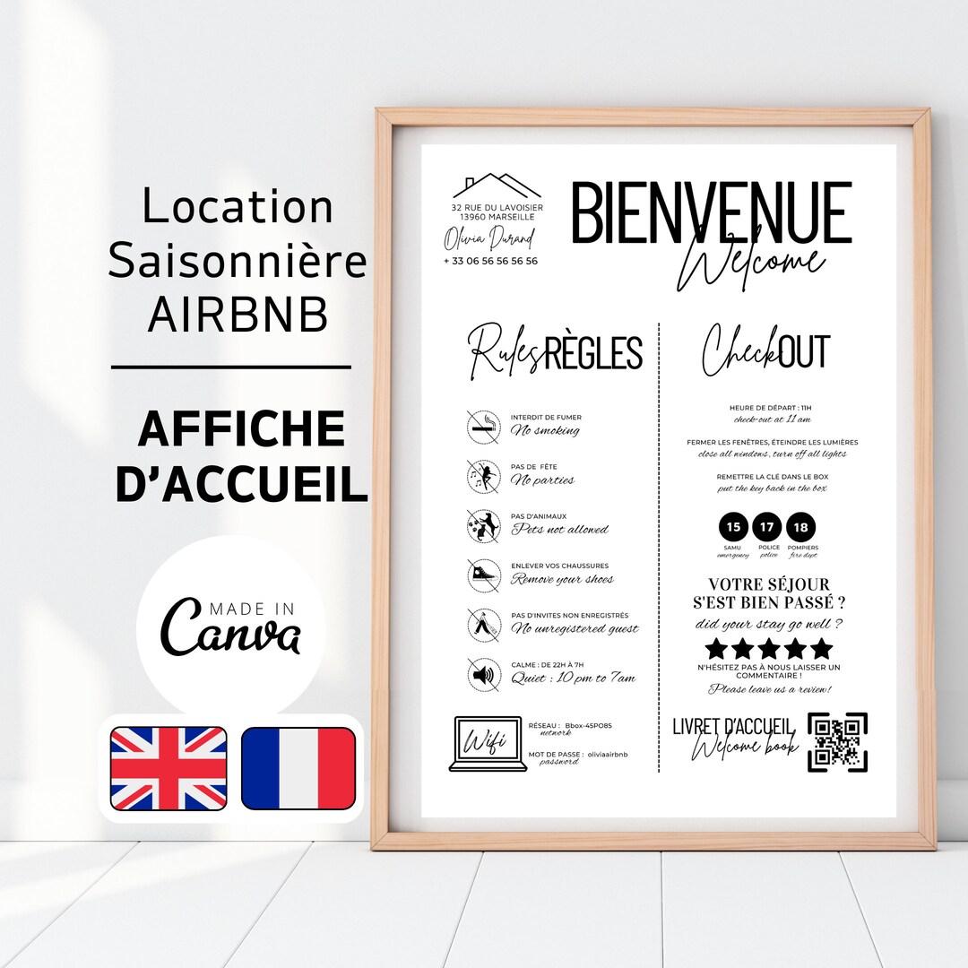 Welcome Sign for Airbnb Hosts, Vacation Rental Printable, Guest Arrival ...