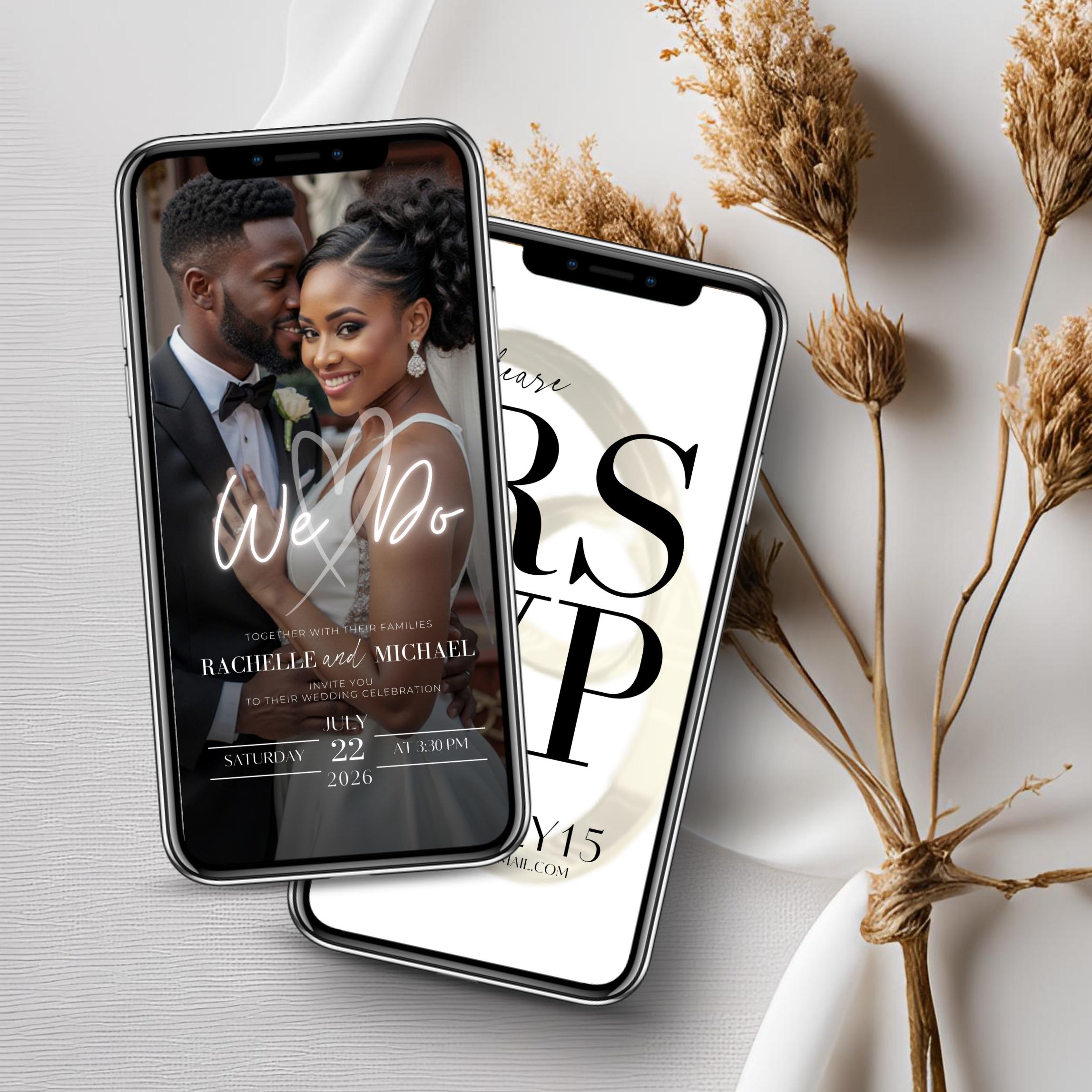 Digital Wedding Invitation Template Bestseller - Customizable Animated ...