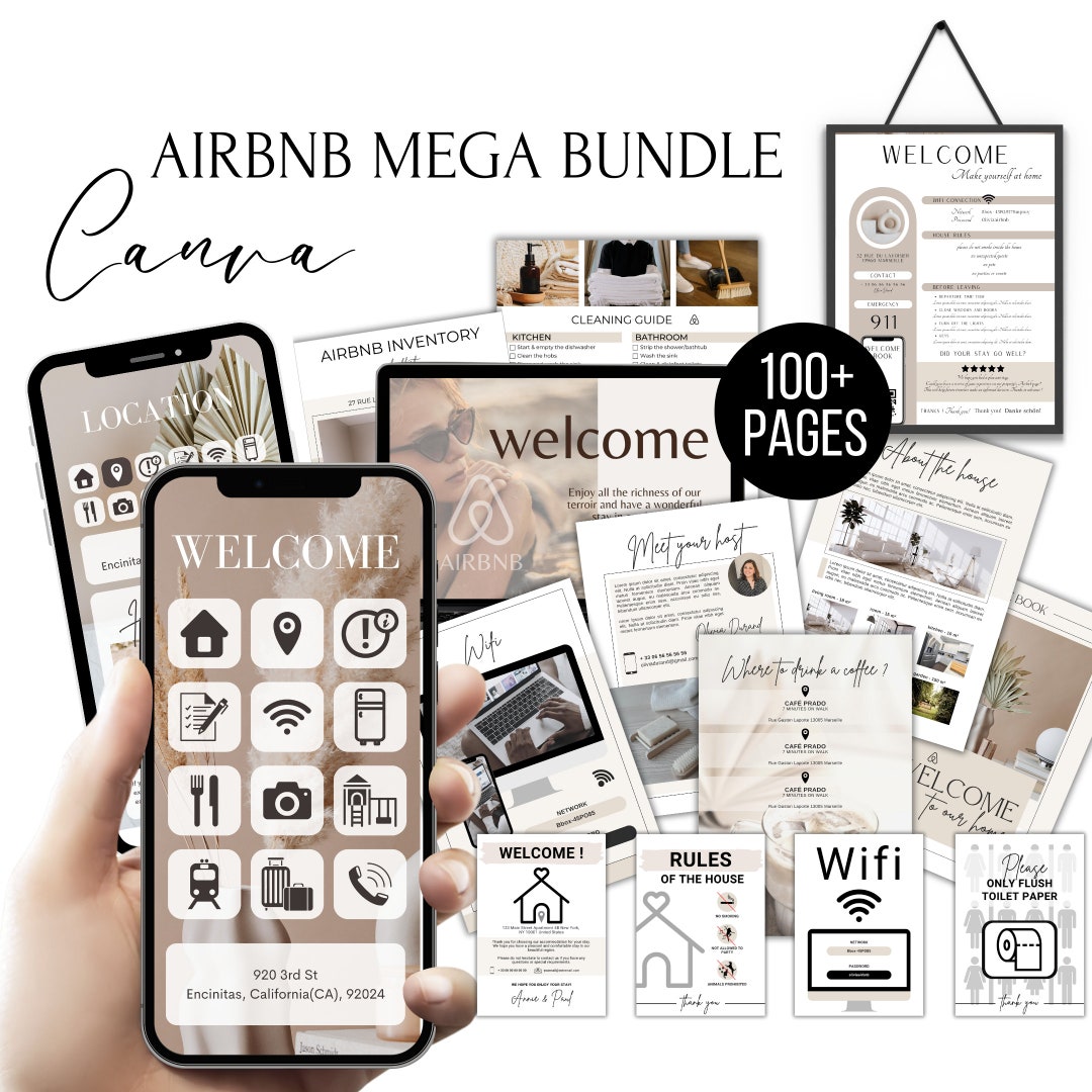 Airbnb Welcome Book Template, ALL IN ONE, Welcome Book to Print and ...