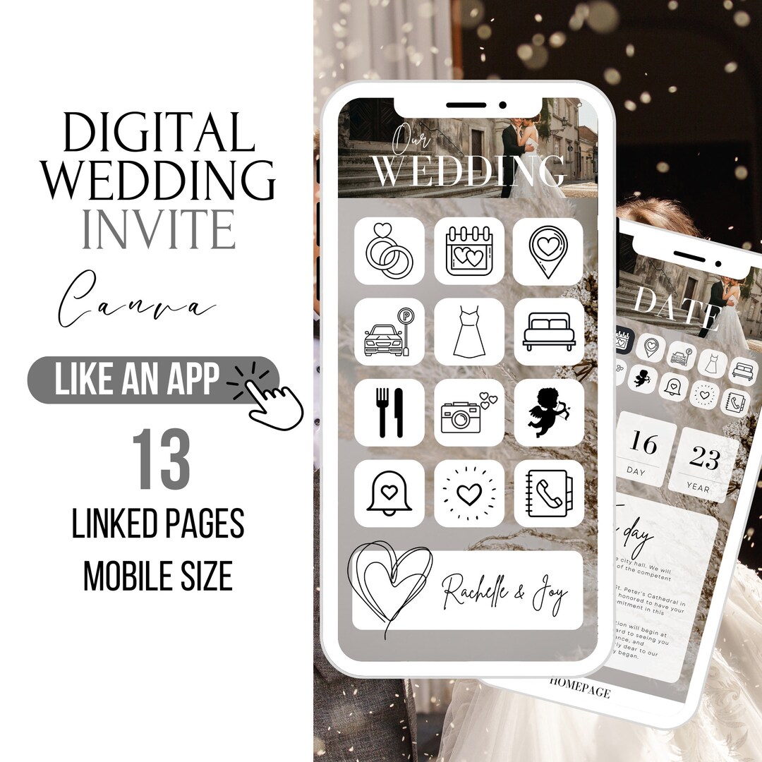 Wedding Program Invitation Template, Digital Invitation, Bohemian ...