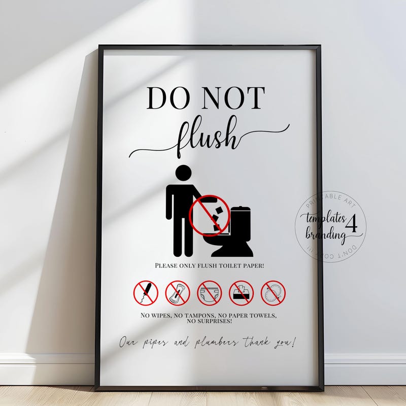Do Not Flush Bathroom Sign - Etsy