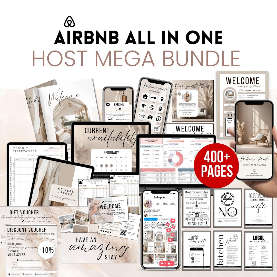 Airbnb Host Bundle Template for Vacation Rental, Airbnb Welcome Book ...