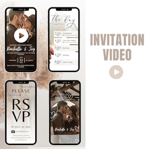 Wedding Invitation Set, Digital Wedding Video Invitation, Interactive ...