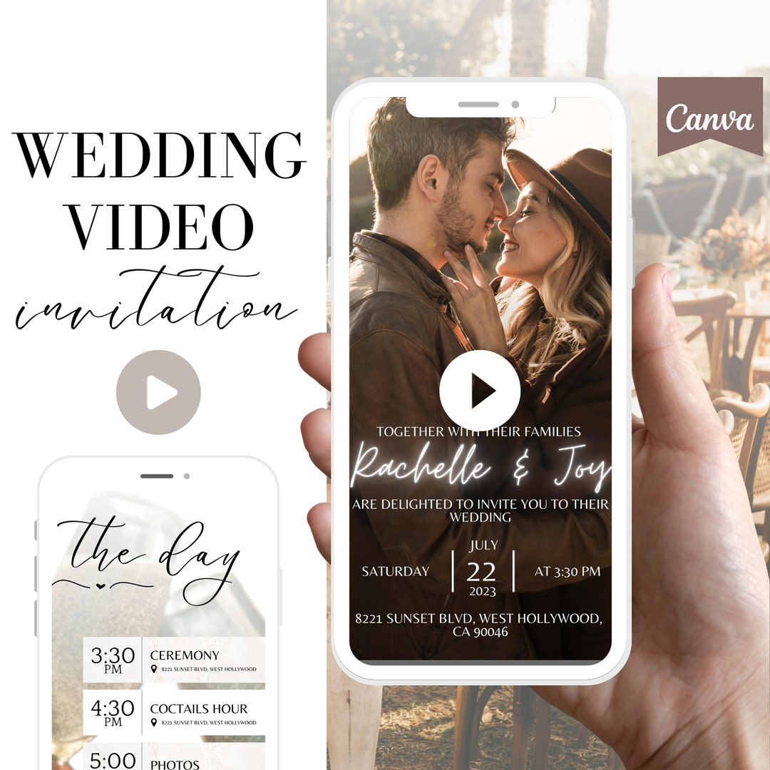 Wedding Video Invitation Template, Phone SMS Invitation Text Mariage ...