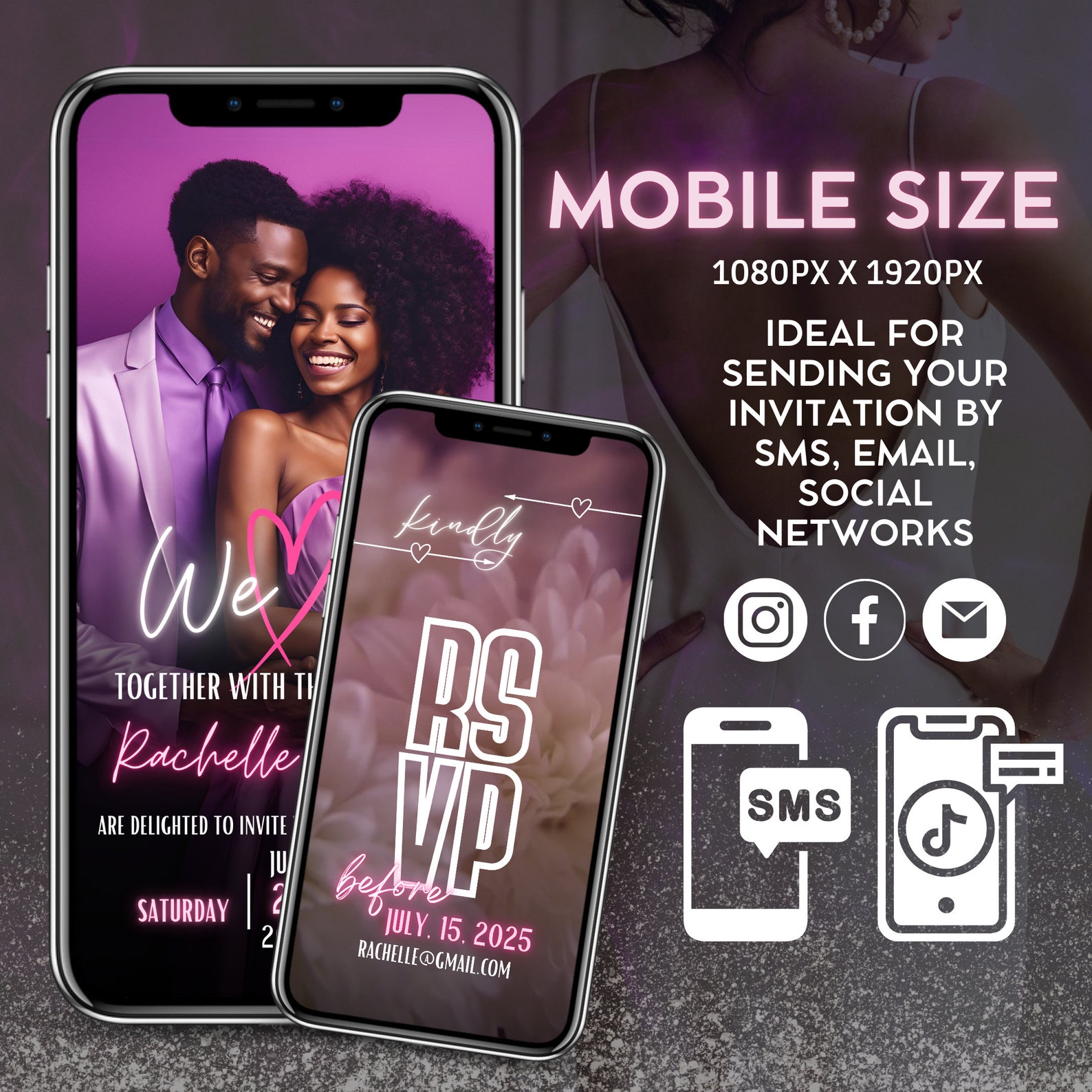 Digital Animated Wedding Invitation Electronic Wedding Editable ...