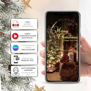 Animated Merry Christmas Card | Personalized Photo Christmas Video With ...