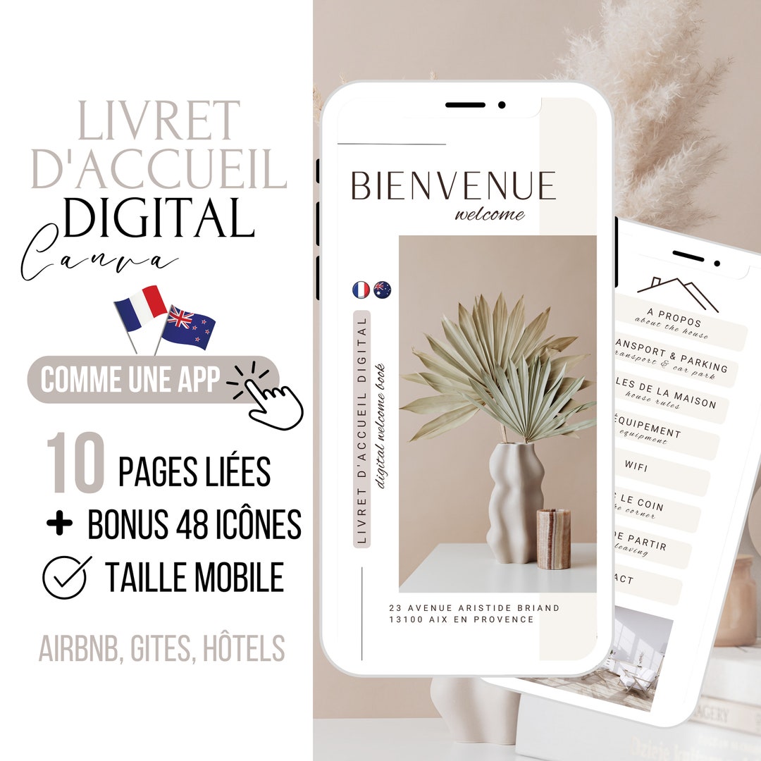 Digital Welcome Book French English Airbnb Template I - Etsy