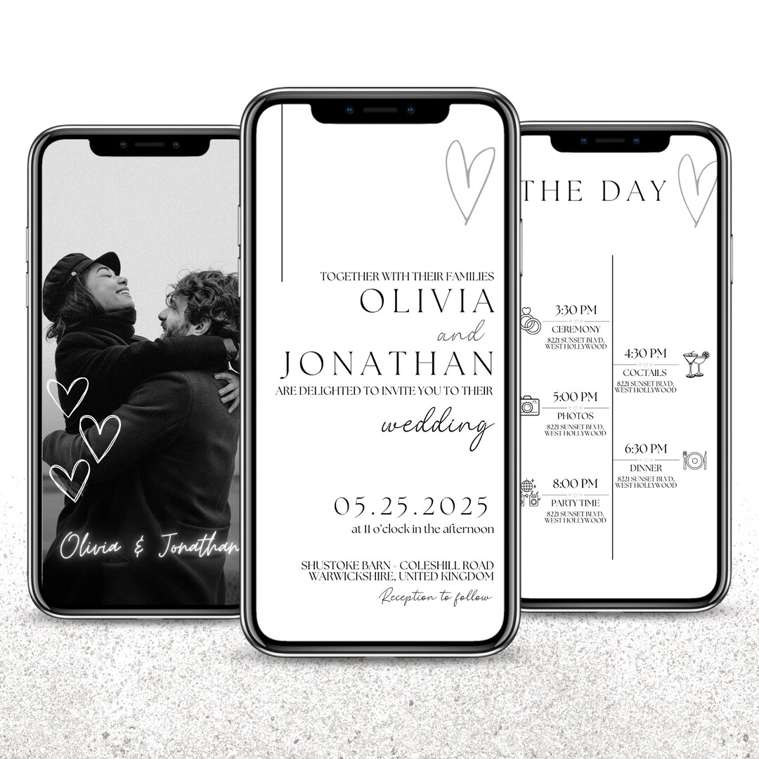 Faire Part Mariage, Invitation Mariage Moderne, Invitation Video ...