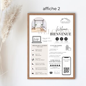 Airbnb Welcome Poster in French and English Canva Template - Etsy