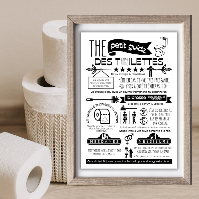 Toilet Humor Poster to Print, Funny WC Poster, Humorous Toilet Message ...