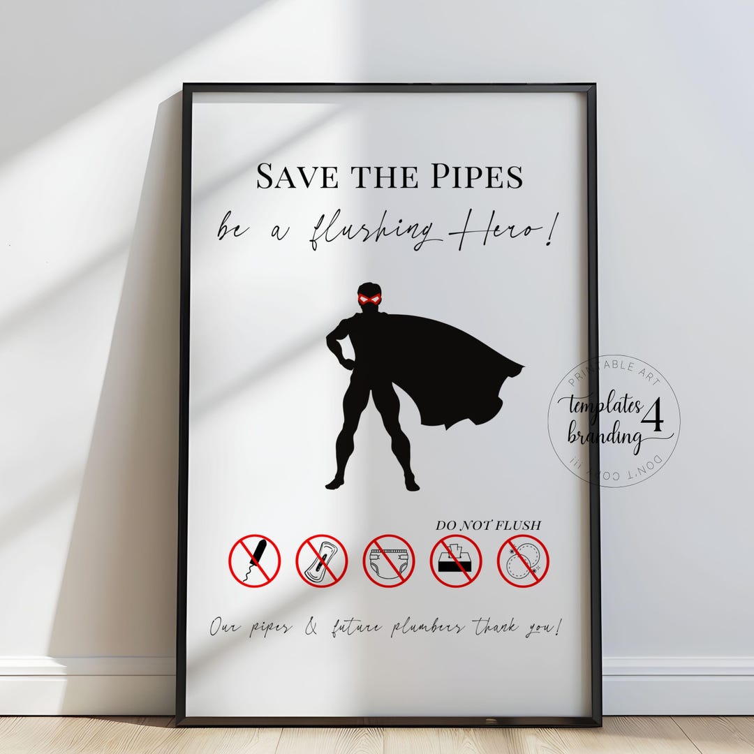 Do Not Flush Feminine Products Funny Toilet Sign - Flush Only Toilet ...