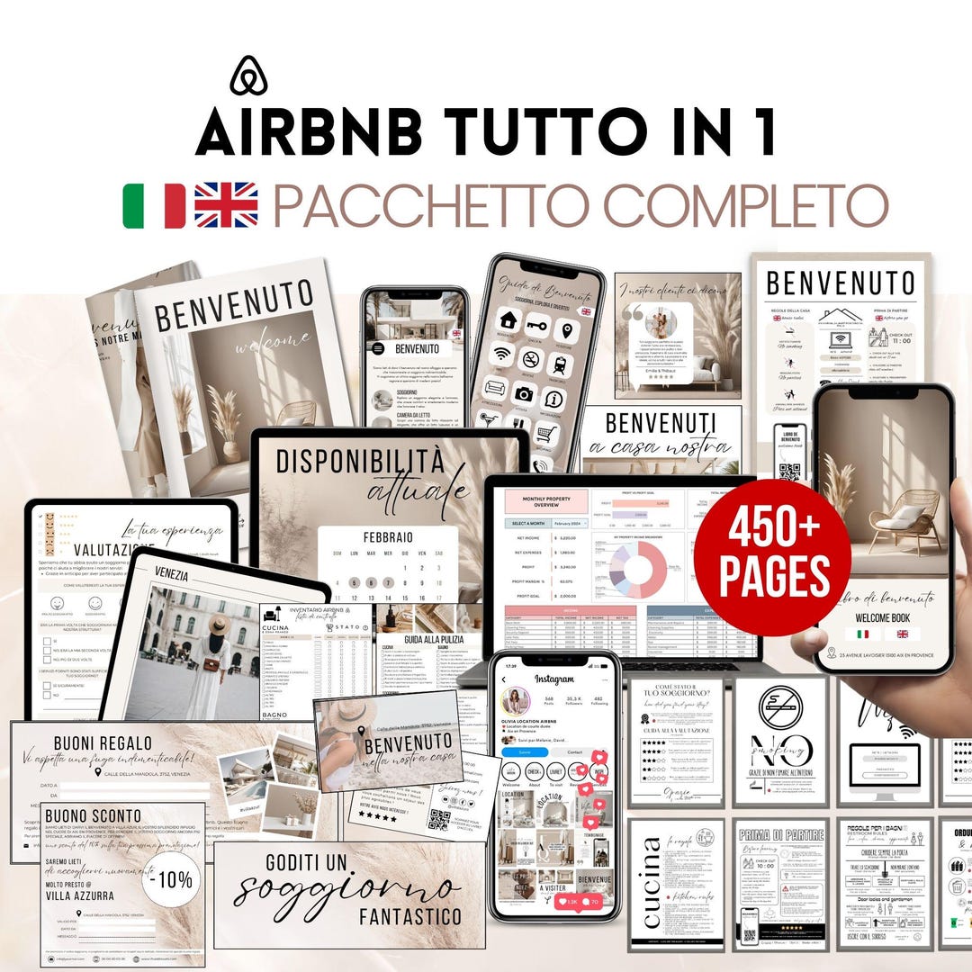 Bilingual Airbnb Welcome Book Digital Guest Guide Printable Host ...