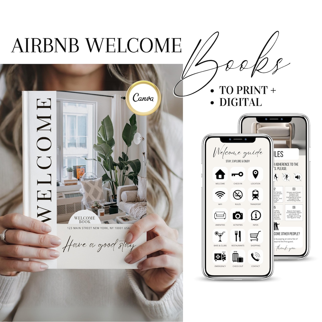 Airbnb Welcome Book Template - Printable & Digital Airbnb Guide ...