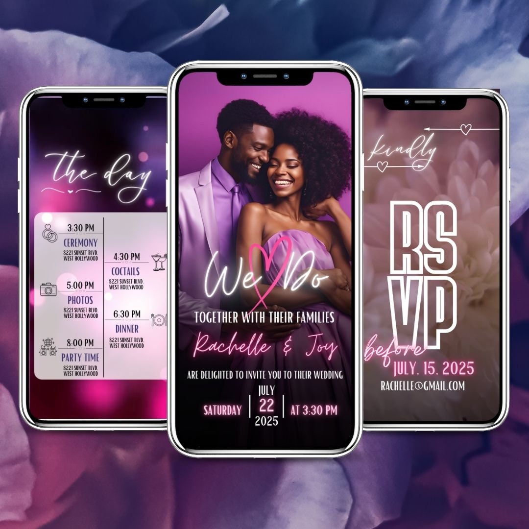 Digital Animated Wedding Invitation Electronic Wedding Editable ...