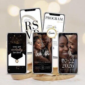 Luxury Black Gold Wedding Invitation - Custom Animated Video - Elegant ...
