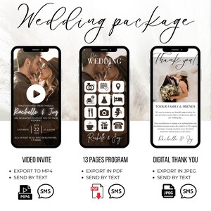 Wedding Invitation Set, Digital Wedding Video Invitation, Interactive ...