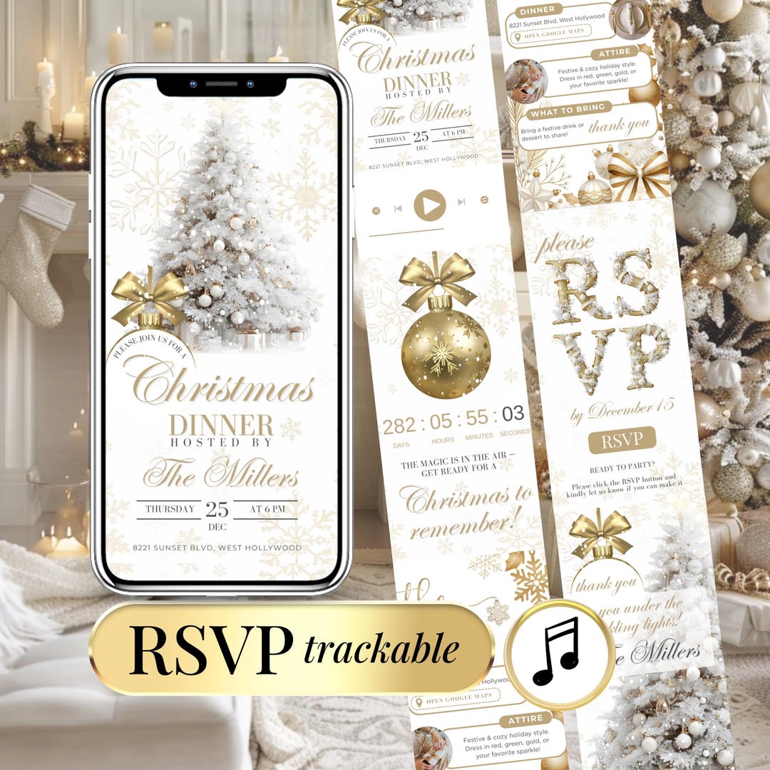 Digital Christmas Invitation With Music & RSVP Tracker – Animated ...